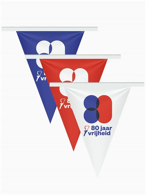 80 Jaar Vrijheid Puntvlag Symbool Van Herdenking En Viering