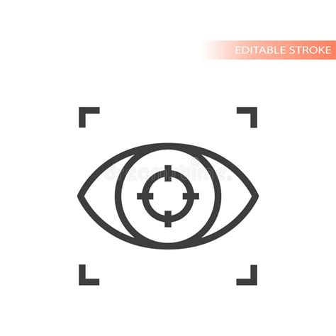 Retina Scan Line Vector Icon Eye Scanning Outlined Symbol Stock Vector