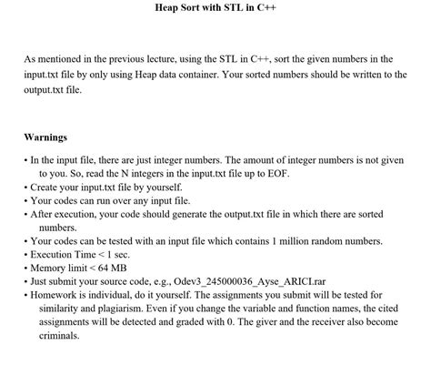 Solved Heap Sort With STL In C As Mentioned In The Chegg