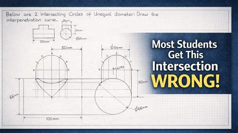 Intersection Of Solids Interpenetration Technical Drawing Step By