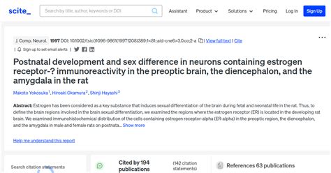 Postnatal Development And Sex Difference In Neurons Containing Estrogen