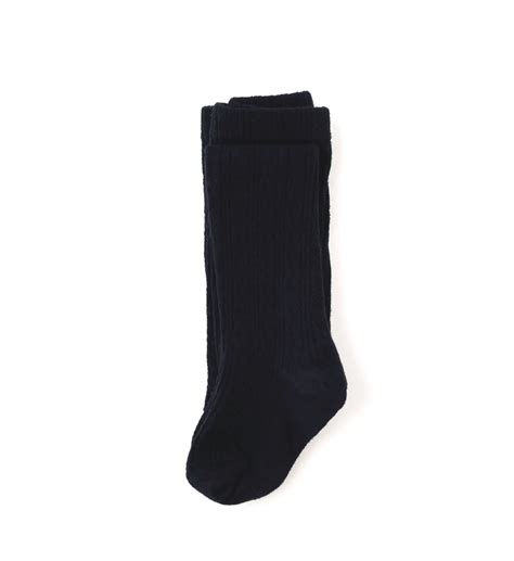 Cable Knit Tights Black The Brass Owl