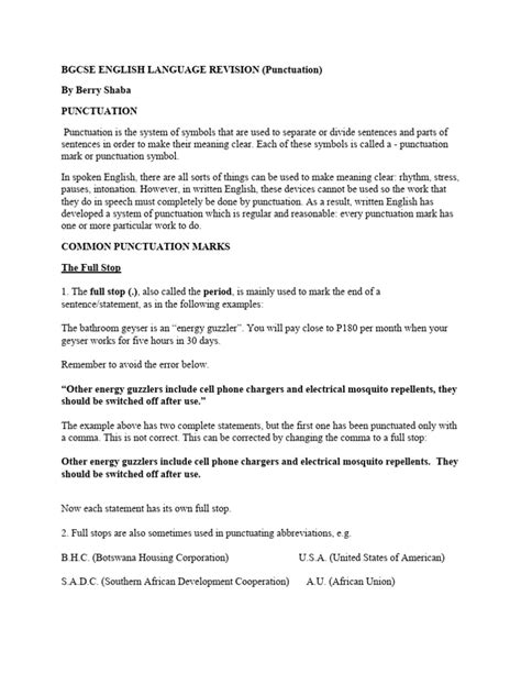 Bgcse English Language Revision Pdf