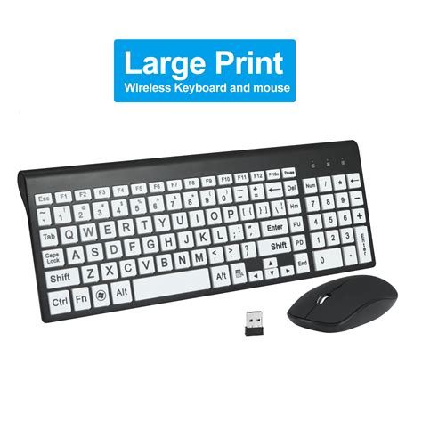 Seenda 2 4g Wireless Silent Keyboard Larger Print Grandado