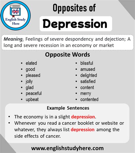 Opposite Of Depression Antonym Of Depression 20 Opposite Words For