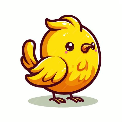 Premium Vector Cute Yellow Bird Vector On White Background