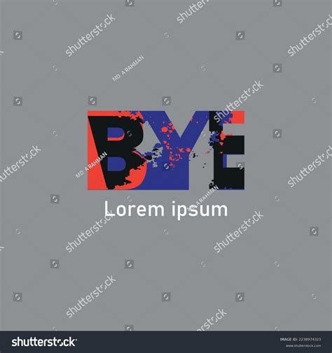 Bye Text Effect Logo Design Stock Vector Royalty Free 2238974323