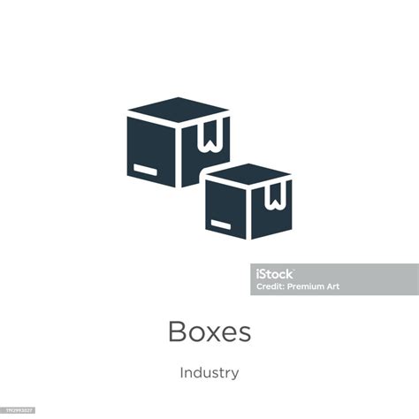 상자 아이콘 벡터입니다 흰색 배경에 격리 된 산업 컬렉션에서 유행 플랫 박스 아이콘입니다 벡터 일러스트는 웹 및 모바일 그래픽 디자인 로고 Eps10에 사용할 수 있습니다