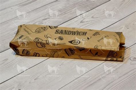 اخوان کاغذ پاکت ساندویچ کرافت زرد چاپ عمومی
