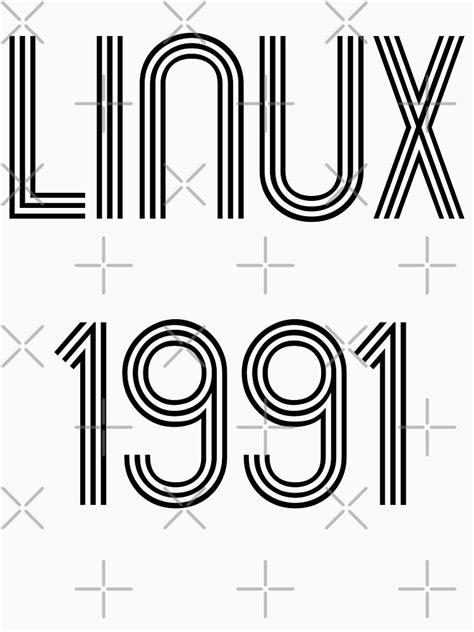 Linux 1991 Initial Release Year Black Text Design T Shirt By Geeksta Redbubble