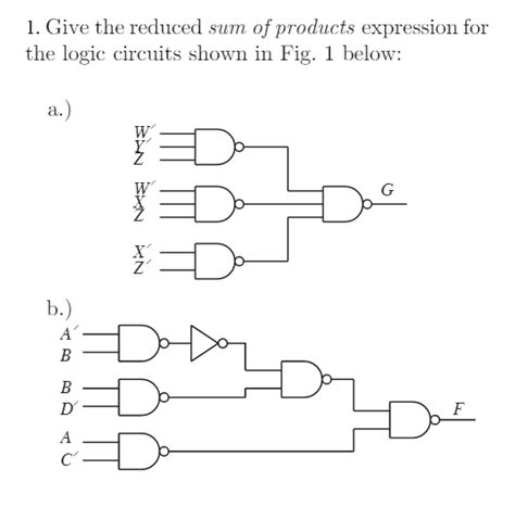Solved 1 Give The Reduced Sum Of Products Expression For Chegg Com