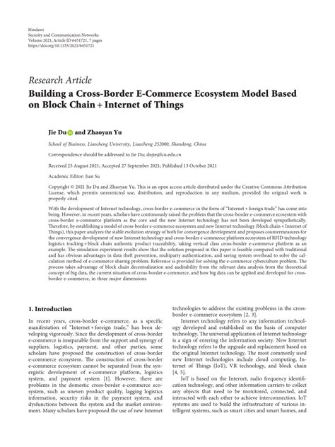 Pdf Building A Cross Border E Commerce Ecosystem Model Based On Block