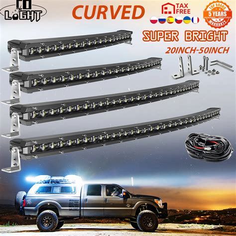 Co Light 오프로드 Led 라이트 바 곡선 슬림 운전 작업등 트럭 자동차 Atv Utv Uaz 4x4 4wd 보트용 50 인치 6d 50000lm 12v