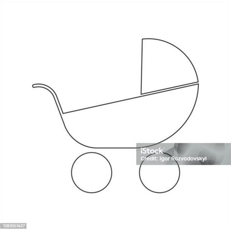 흰색 배경에 아기 캐리지 아이콘 Eps 10 0명에 대한 스톡 벡터 아트 및 기타 이미지 0명 10 검은색 Istock