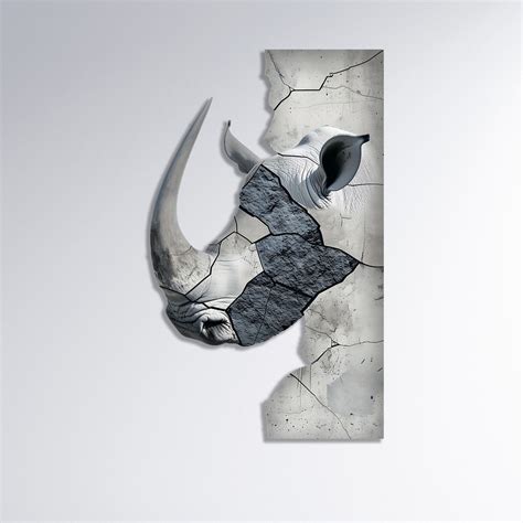 White Rhino Colored Metal Wall Decor White Rhino Home Decor Wild Life