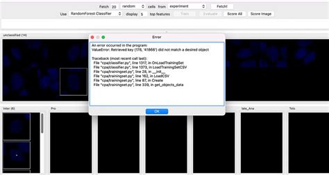 can t load training set in cellprofiler analyst usage and issues