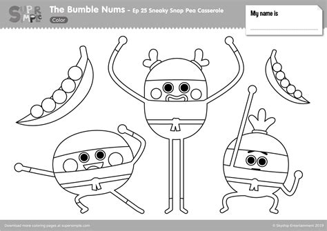 The Bumble Nums Color Episode 25 Sneaky Snap Pea Casserole Super Simple
