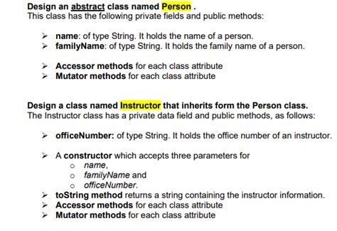 Solved Design An Abstract Class Named Person This Class Has