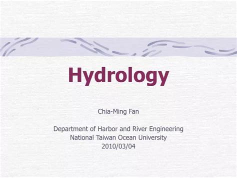 PPT Hydrology PowerPoint Presentation Free Download ID