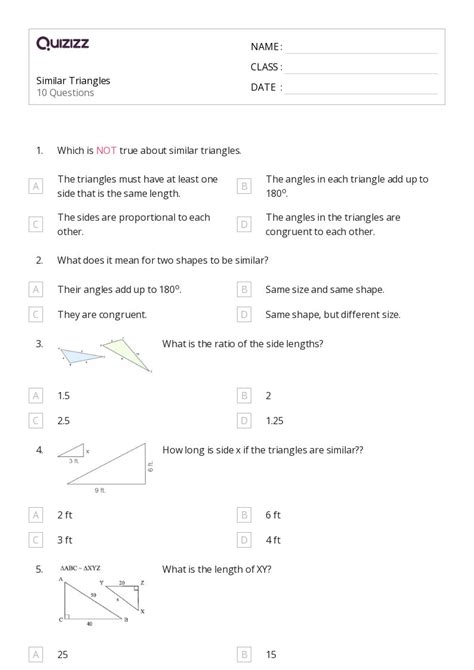 50 Triangles Worksheets For 9th Class On Quizizz Free And Printable