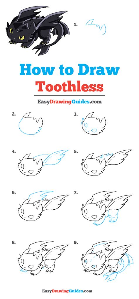 How To Draw Toothless From How To Train Your Dragon Step By Step At