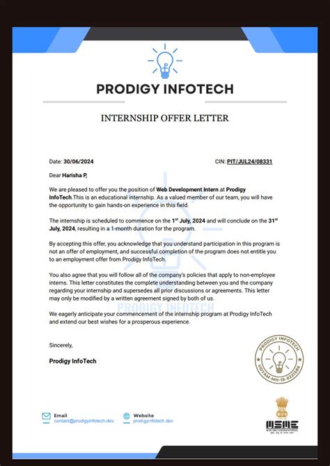 Harisha P On Linkedin Prodigy Internship