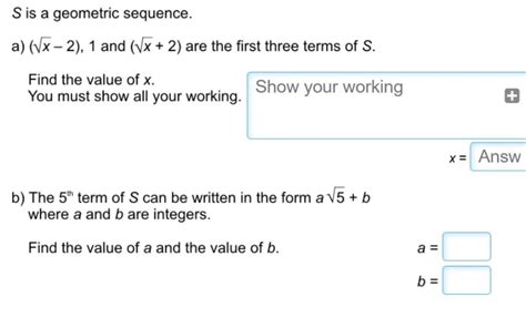 Surds In Geometric Sequences R Gcse