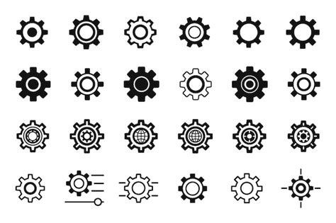 Premium Vector Settings Icon Set Isolated With Flat Outline Vector