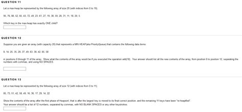 Solved Question 8 Let A Max Heap Be Represented By The