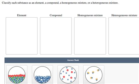 Solved Classify Each Substance As An Element A Compound A Chegg Com
