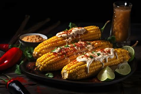 Grilled Corn On The Grill Ai Generated Stock Illustration Illustration Of Father Party