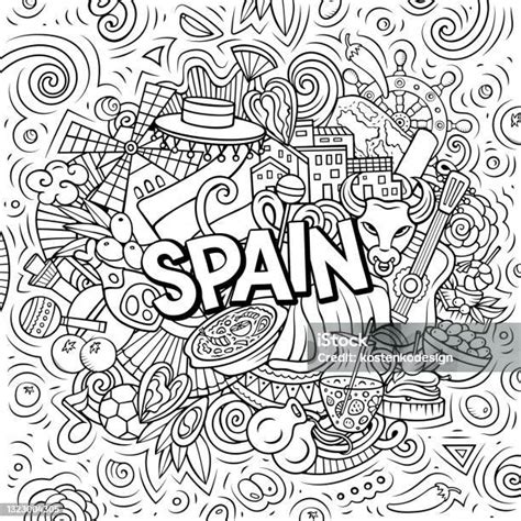 스페인 손으로 그린 만화 낙서 일러스트 재미있는 스페인어 디자인 0명에 대한 스톡 벡터 아트 및 기타 이미지 0명 3차원 형태 Houilles Corrida Istock