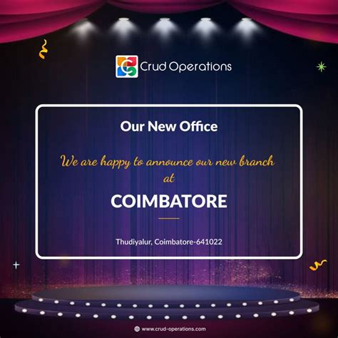 Expansion Coimbatore Newbeginnings Techinnovation Crudoperations