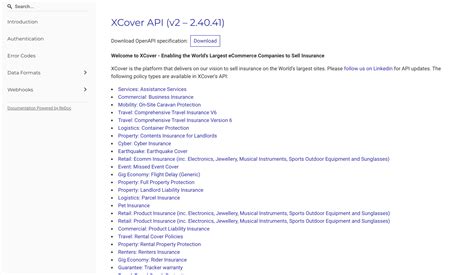 Cover Genius Api Developer Docs Apis Sdks And Auth Api Tracker
