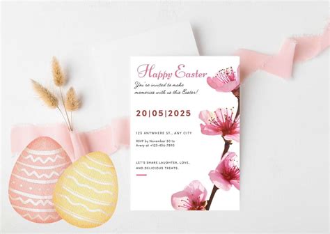 Easter Invitation Template Easter Invitation Card Canva Easter