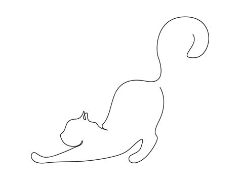 Premium Vector Continuous Single Line Drawing Of Cute Cat Vector Illustration Pro Vector