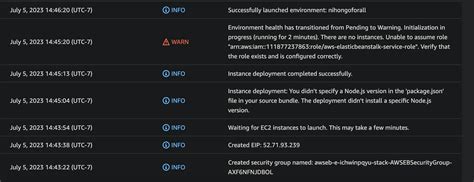 Initialization Completed But Access Denied For Auto Scaling With Beanstalk Service Role Stack