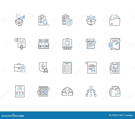 Anthology Line Icons Collection Collection Compilation Assortment