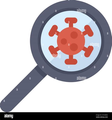 This Vector Illustration Shows A Magnifying Glass Focusing On A Virus Representing Virus