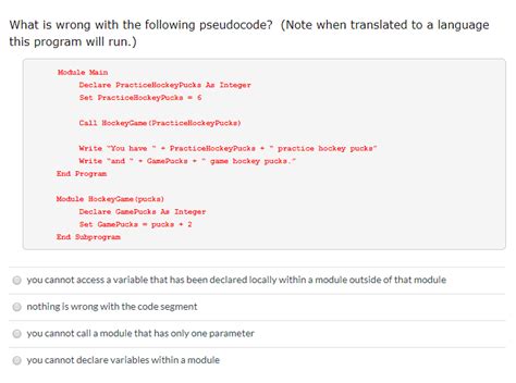 Solved What Is Wrong With The Following Pseudocode Note
