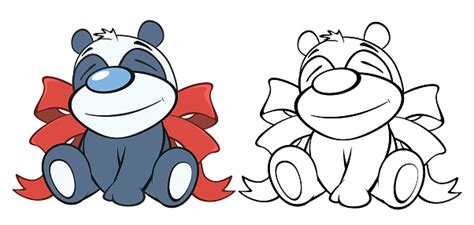 당신을 위한 귀여운 만화 캐릭터 팬더의 벡터 일러스트 레이션 디자인 및 컴퓨터 게임 색칠하기 책 개요 곰에 대한 스톡 벡터 아트 및 기타 이미지 Istock