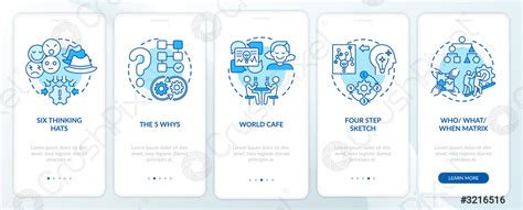 Problem Solving Methods Blue Onboarding Mobile App Page Screen With Stock Vector 3216516