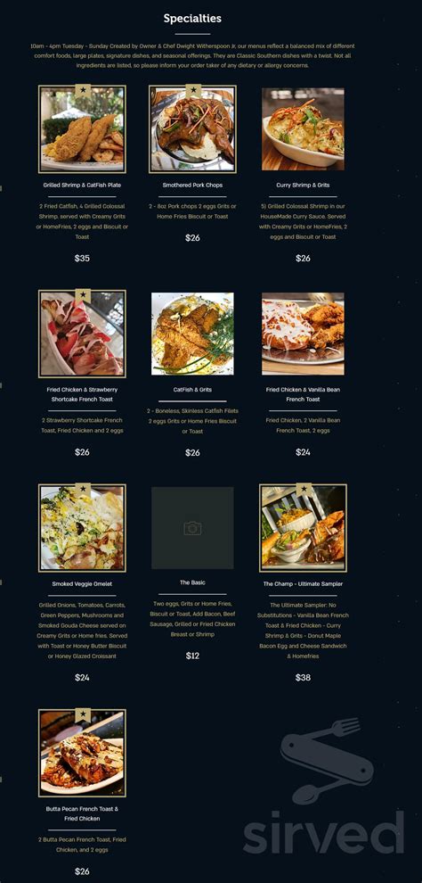 Just Spoons Cafe Menu In Plantation Florida Usa