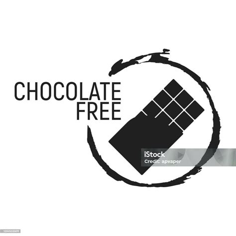 초콜릿 무료 알레르기 항원 식품 Gmo 무료 제품 아이콘 및 로고 편협과 알레르기 음식 개념 검은 색과 간단한 벡터
