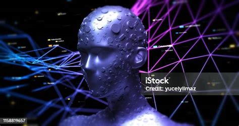 소프트웨어 코드를 분석하는 현대 고급 사이보그 로봇 일러스트 렌더 3차원 형태에 대한 스톡 사진 및 기타 이미지 3차원 형태 4k해상도 Cpu Istock