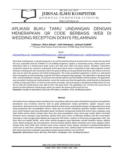 Aplikasi Buku Tamu Undangan Dengan Menerapkan Qr C Pdf Qr Code