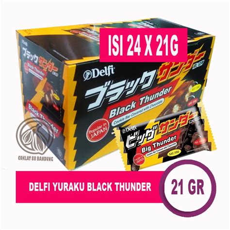 Jual Delfi Black Thunder 1 Box Isi 24 Pcs Coklat Cookie Bar Snack Delfi Yuraku Jepang Shopee