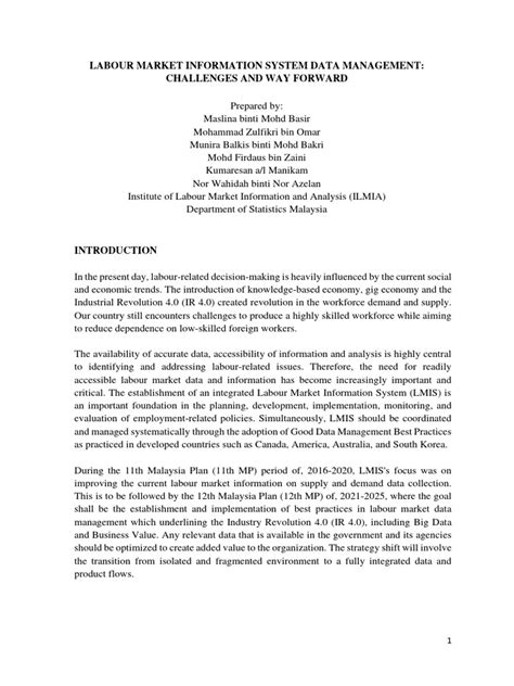 Labour Market Information System Data Management Pdf