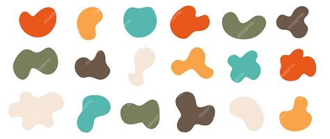 premium vector simple organic fluid shape set amoeba blobs of