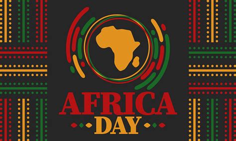 아프리카의 날 행복한 아프리카 자유의 날과 해방의 날 아프리카 대륙과 전 세계에서 매년 축하하십시오 아프리카 패턴 포스터 카드 배너 및 배경 벡터 일러스트 레이 션 아프리카